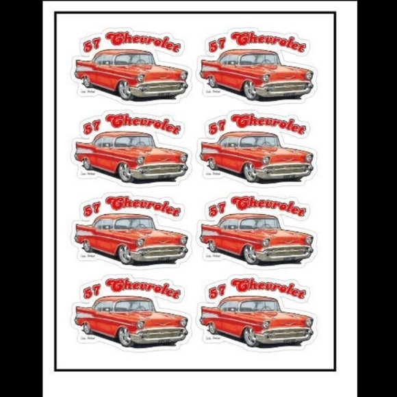 Wall Decor | 1957 Chevy Chevrolet Laminated Stickers 475 | Poshmark